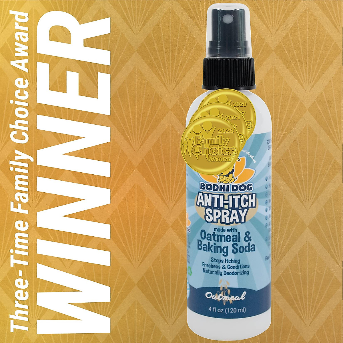 Bodhi Dog Anti Itch Spray | Natural Soothing Relief for Dry, Itchy, Bitten or Allergy Damaged Skin Treatment | Anti Itch Spray for Dogs & Cats | Made in USA (Oatmeal, 4 oz)