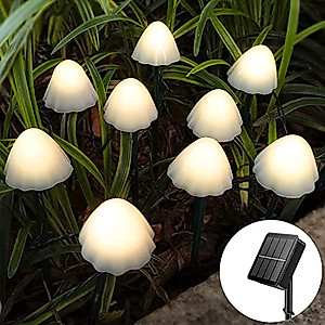 Mengji Life Solar Garden Lights, Garden Decor Solar Mushroom Lights Outdoor Waterproof - 20 Pack 8Modes