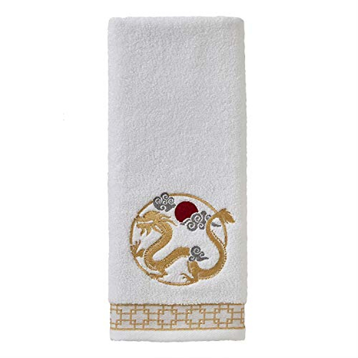 SKL Home Vern Yip Zodiac Dragon Hand Towel Set, White