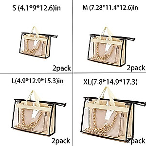 SZXFMY 8 Pack Handbag Storage Organizer Dust Bags Transparent Hanging Purse Organizer Wallet Storage Bag for Hanging Closet with Handle and Zipper Handbag