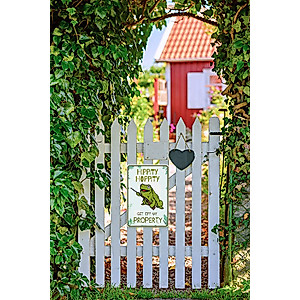 Bestylez Funny Metal Sign Door Sign Frog Decor For Bedroom, Bar, Garage, Yard - Hippity Hoppity Get Off My Property Frog Gift 12 x 8 Inch (005)