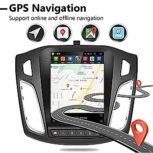 Android 10.1 Car Stereo 9.7 inch Radio for Ford Focus 2012-2018 Capacitive Touch Screen with iOS/Android Mirror Link WiFi GPS Navigation Bluetooth USB Multimedia Player Backup Camera SWC