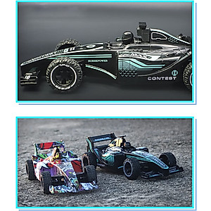BMFHJEQ F1 Remote Control Car, Mini High-Speed F1 RC Racing, 20KM/H 4WD Electric High Speed Car, Double Speed Adjust Off-Road Drift Remote Control Toys Cars for Boys Girls (Blue)
