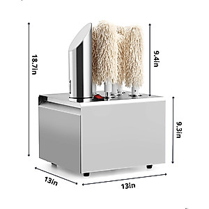 GAOMON Electric Wine Glass Polisher with 5 Pure Cotton Brushes and A High-power Heater, Stainless Steel Commercial Glass Polisher, Suitable for Bars, Kitchens and Restaurants