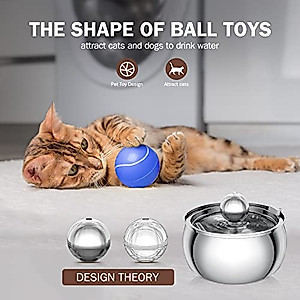 Tomxcute Cat Water Fountain, 4.0L/135oz Automatic Stainless Steel Pet Water Dispenser Metal Dog Drinking Pet Fountains, Ultra-Quiet Pump and 3 Replacement Filters & for Cats, Dogs, Multiple Pets…