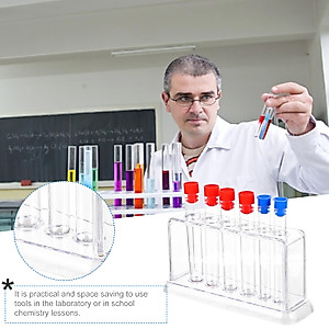 2 Sets Test Tube Rack Toy Containers with Lids Containers for Beads Test Tube Holder Lab Toy Storage Shelves Plastic Container with Lid Plastic Tube Holder Student Glass