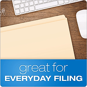 Pendaflex 752 File Folders, Straight Cut, Top Tab, Letter, Manila (Box of 100)