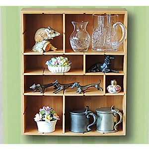 Cookbook People Multikeep Adjustable Shelf - Spice Rack, Floating Shelf, Figurine Shelf, Shadow Box or Drawer Organizer - for Wall Mount, Counter Top, Cabinet or Drawers - Bamboo Wood