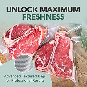 Avid Armor Vacuum Sealer Bags Quart 8x12 Inch 100 Pack for Food Saver, Seal a Meal Vacuum Seal Machines, Commercial Grade Heavy Duty BPA Free for Sous Vide and Meal Prep Precut Storage Bag