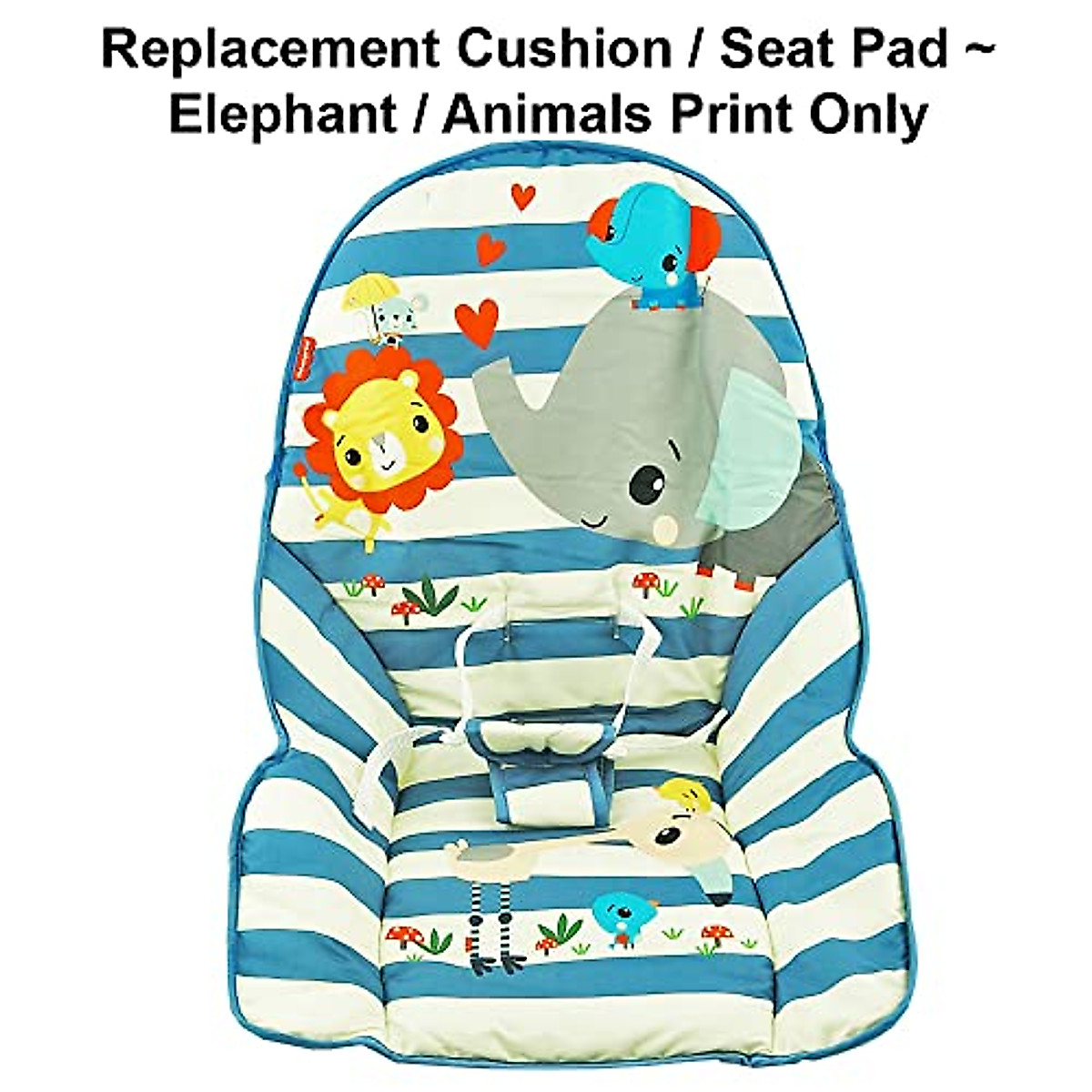 Replacement Part for Fisher-Price Infant-to-Toddler Rocker - GVG45 ~ Replacement Cushion/Seat Pad ~ Elephant/Animals Print