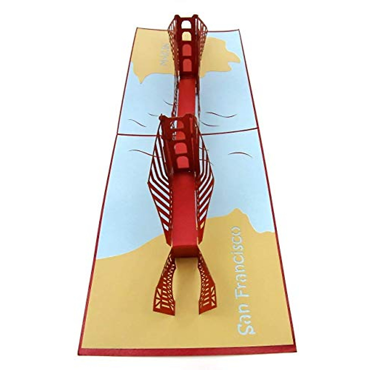 PopLife Golden Gate Bridge 3D Pop Up Greeting Card for All Occasions - Travellers, Architecture, History Lovers - Folds Flat for Mailing - Birthday, Graduation, Retirement, Anniversary, Thank You