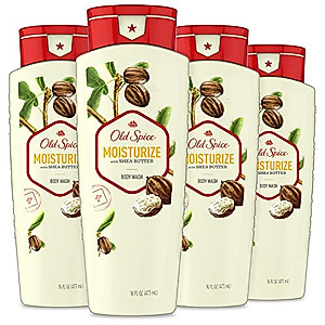Old Spice Body Wash for Men, Moisturize with Shea Butter Scent, 16 Fl Oz (Pack of 4)