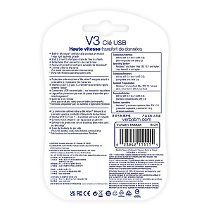 Verbatim 8GB USB 3.0 Store 'n' Go V3 Flash Drive - Cap-Less & PC / Mac Compatible - Gray