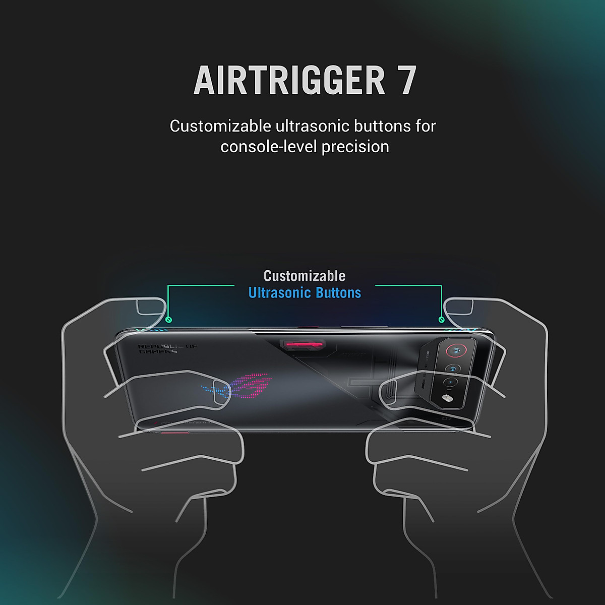 ASUS ROG Phone 7 6.78" FHD+ 2448x1080 165Hz, 6000mAh Battery, 50MP/13MP/5MP Triple Camera, 16GB RAM, 512GB Storage, 5G LTE Unlocked Dual SIM, Phantom Black, AI2205-16G512G-BK