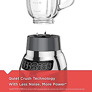 BLACK+DECKER PowerCrush Digital Blender with Quiet Technology, Stainless Steel, BL1300DG-T