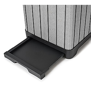 Keter Rockford Resin 38 Gallon Trash Can with Lid and Drip Tray for Easy Cleaning-Perfect for Patios, Kitchens, and Outdoor Entertaining, Grey