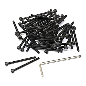 iexcell 50 Pcs M3 x 40mm Thread Pitch 0.5 mm Alloy Steel 12.9 Grade Hex Socket Head Cap Screws Bolts Kit, Black Oxide Finish