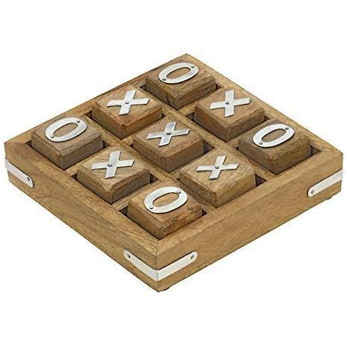 TOSQP27 Tic Tac Toe XO Blocks Game Brain Teaser Puzzle Wooden Handcrafted Family Board Games Unique Gifts for All Occasions