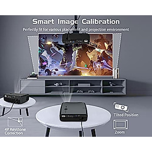 5G WiFi Projector Native 1080p Bluetooth Smart Projectors 4K Supported, 10,000 High Lumen & 300'' Display Projector Indoor Outdoor Movie Party Office, Compatible with Android/iOS/Laptop/DVD/TV Stick