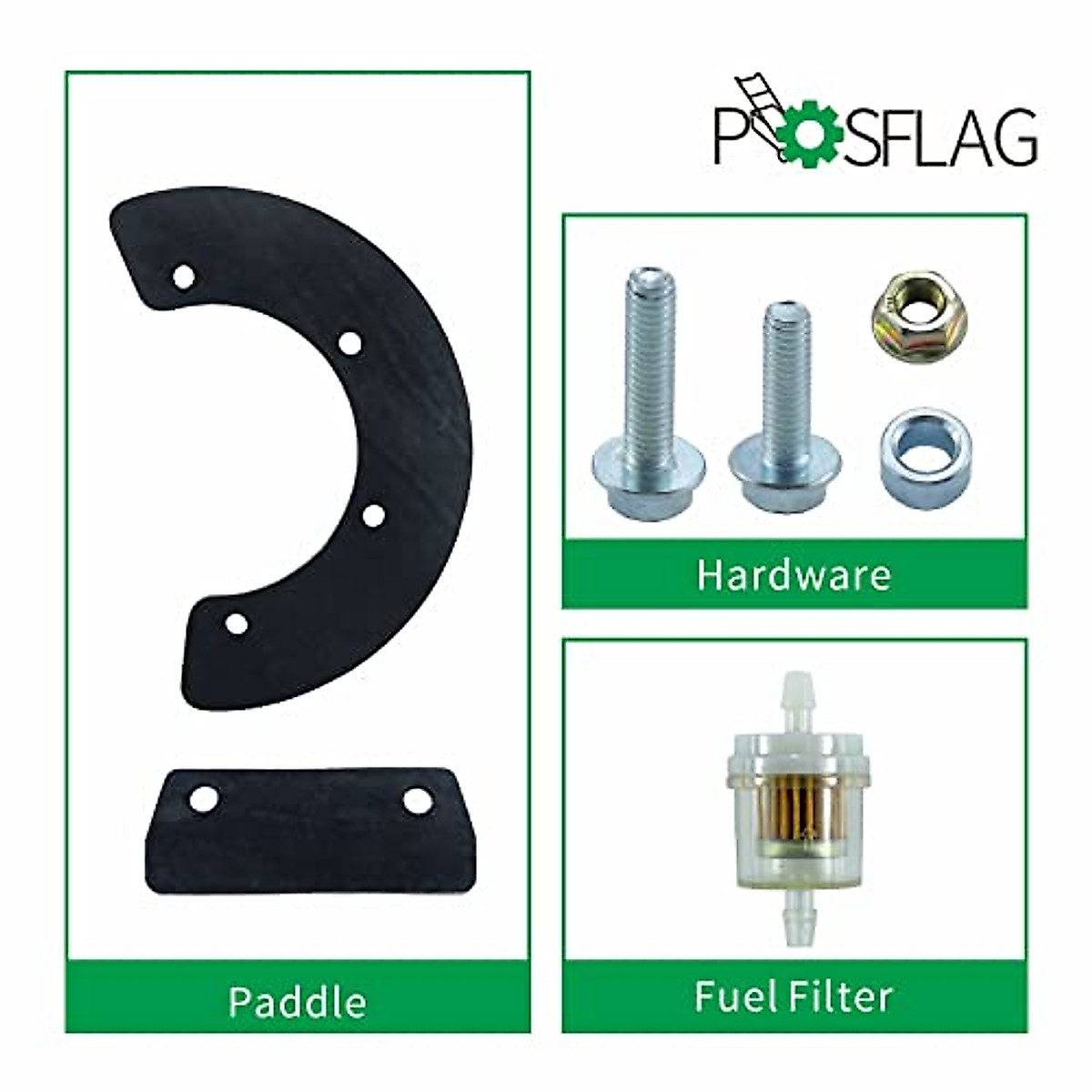 POSFLAG HS35 Snowblower Paddles with Hardware Kit Replaces Honda 72521-730-003, 72552-730-003, 1003375, 1003391 for Honda HS35 A Snow Blowers, Honda HS35 Snowblower Parts, Honda HS35 Paddles