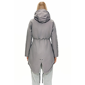 Orolay Women's Thicken Fleece Lined Parka Winter Coat Hooded Jacket with Pockets Brushed Nickel XL