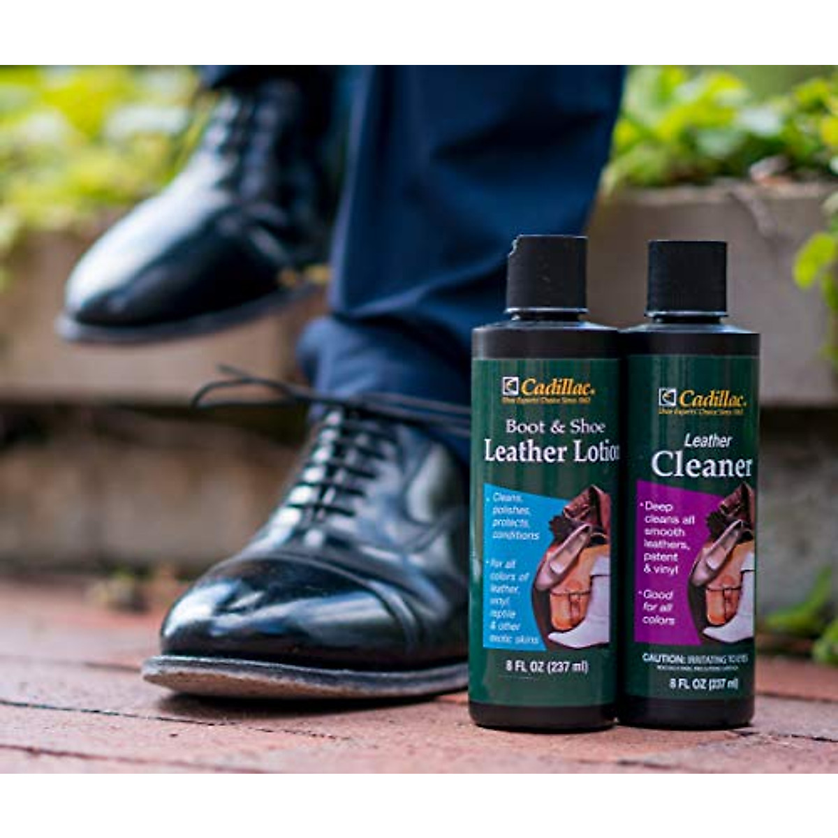 Cadillac Leather Cleaner - Great for Shoes, Boots, Handbags, Car Upholstery, Furniture- Removes Surface Dirt, Grime, Salt and More From Finished Leathers