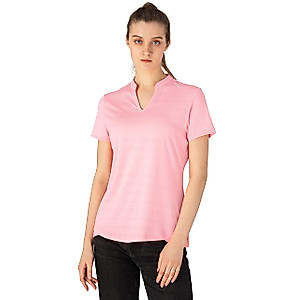 YSENTO Women's Polo Shirts Short Sleeve Quick Dry Moisture Wicking V Neck Golf Shirts Light PurpleL
