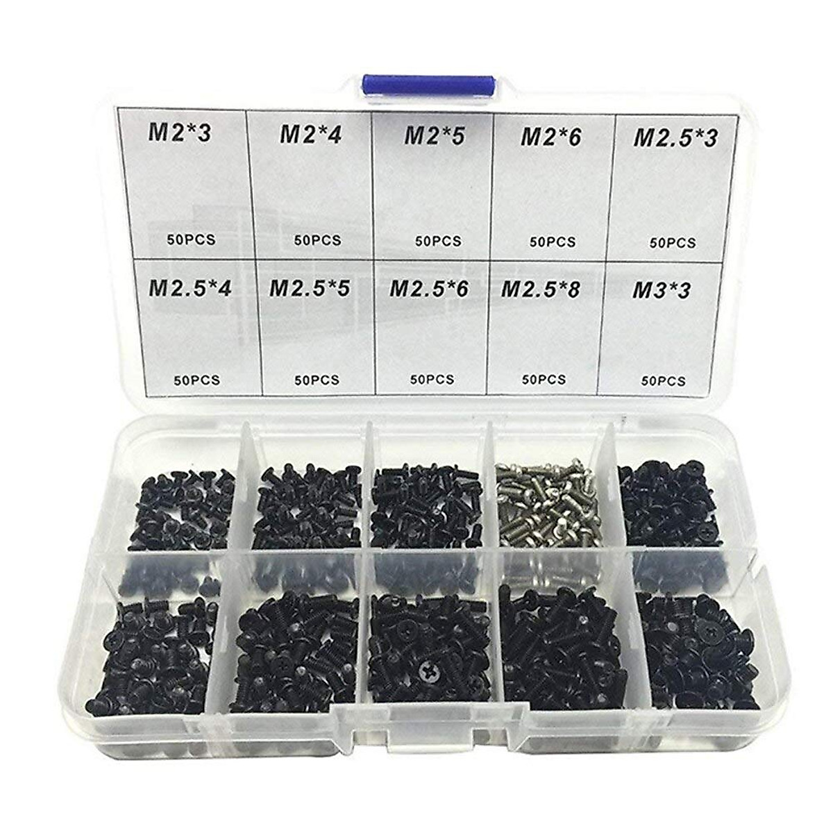 500pcs Mini Assortment .3 .6 for Computer for Laptop Screws Set Durable Repair with Box Tool Carbon Steel Universal Fastener DIY SCRW-097090