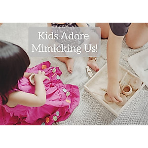 Play. Pretend. Learn. Montessori Toys for Toddlers. Wooden Tray Busy Board with 13 Sensory Toys and Educational Toys. Wooden Toy Play Kitchen Wooden Scoops. Toddler Toys for 3 Years+