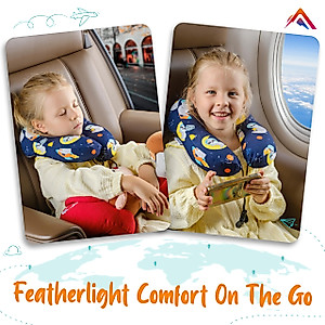 Anaste Kids Travel Pillow - Superior Memory Foam Travel Pillow for Kids, Cooling Technology Kids Neck Pillow, Lightweight & Portable Neck Pillow for Kids, Toddler Neck Pillow Includes Travel Bag