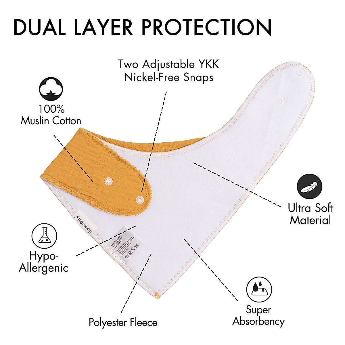 10 Pack Baby Muslin Bibs,Muslin Bandana Bibs for Baby Boys Girls,Soft Absorbent Bibs for Drooling Teething