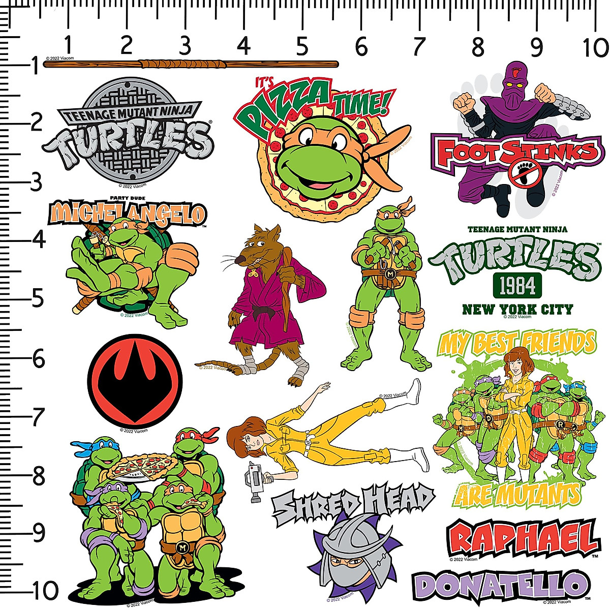 Teenage Mutant Ninja Turtles TMNT 2nd Variety Mix 50ct Vinyl Large Deluxe Stickers Variety Pack - Laptop, Water Bottle, Scrapbooking, Tablet, Skateboard, Indoor/Outdoor