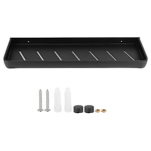 Bathroom Floating Shelves, 20 Inch Bathroom Storage Shelf for Wall, Aluminum Wall Mounted Storage Rack with Towel Rack for Bathroom, Shower Shelf Organizer Bathroom Kitchen Storage Rack(Single Layer)