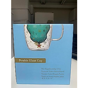 Binoster Cute Mugs Christmas Coffee Mug, Tea Cup, Milk Cup Glasses Double Wall Insulated Glasses Espresso Cup, Best Christmas for Women,Men,Kid, Office and Personal