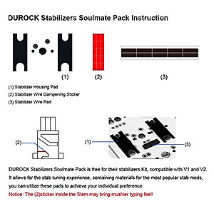 DUROCK Stabilizers V2, Screw in Stabilizers with 2u 6.25u 7u Wires, PCB Mount Keyboard Stabilizers for Mechanical Keyboards (V2 Purple 100% Kit)