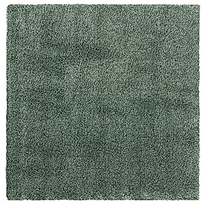 SAFAVIEH Hudson Shag Collection 7' Square Green SGH220Y Modern Solid Non-Shedding Living Room Bedroom Dining Room Entryway Plush 2-inch Thick Area Rug