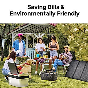 Solar Generator 1021Wh,Portable Power Station 1000W and 1x120W Solar Panel electric with 2x110V/1000W AC Outlets,Solar Power Generator with Lithium Battery Pack for Outdoor RV/Van Camping,Overlanding