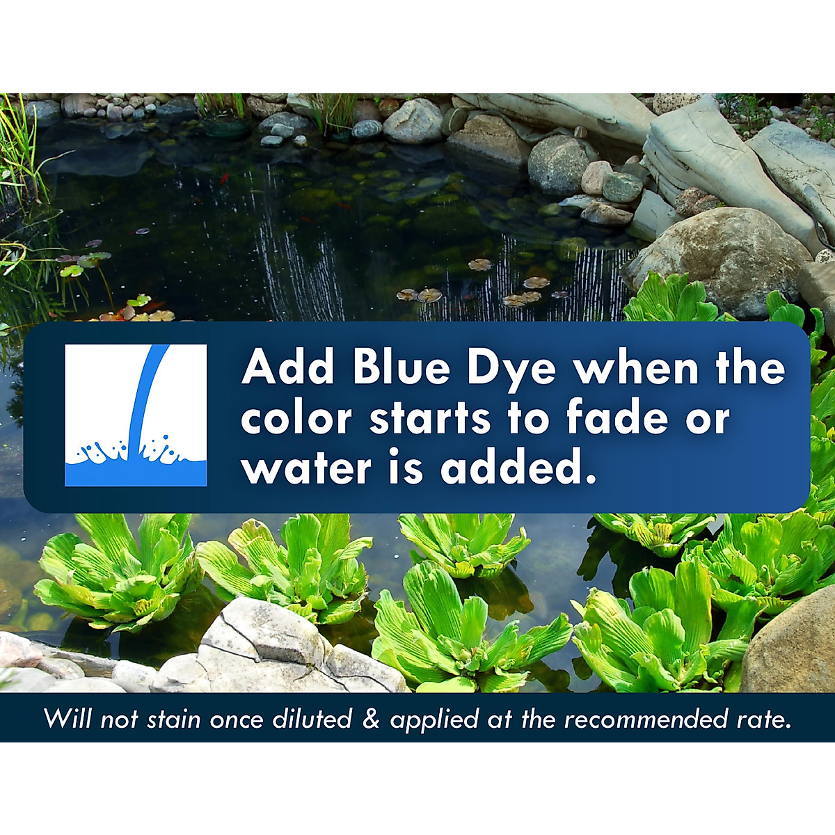 Sanco Industries KoiWorx Blue Dye - Ornamental and Decorative Pond Dye, Water Features and Fountains, Safe for Koi - 1 Quart