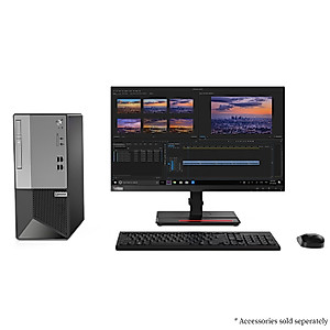 Lenovo V50t Gen 2 Business Tower Desktop, Intel Core i9-11900K Processor, 64GB RAM, 2TB SSD + 2TB HDD, DVD-RW, Display Port, HDMI, RJ-45, Wi-Fi, Wired Keyboard & Mouse, Windows 11 Pro, Black