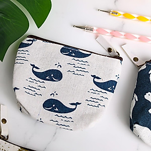 Koogel 10 Packs Canvas Zipper Pencil Bags, 5 Style Pencil Case Pouch Bag Small Cosmetic Makeup Bags Coin Purse Multifunctional Cosmetic Makeup Bag Small Pouches for Purse