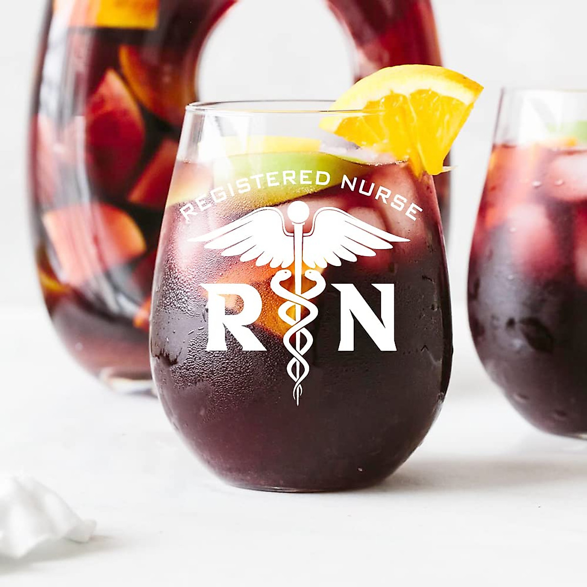 AGMDESIGN Funny Two Sided Good Day Bad Day Don't Even Ask RN Registered Nurse Wine Glass with Gift Box, Gift for Doctor, Medicine, Assistant, Physician, Nurse, Students, Graduation Gifts for Men Women