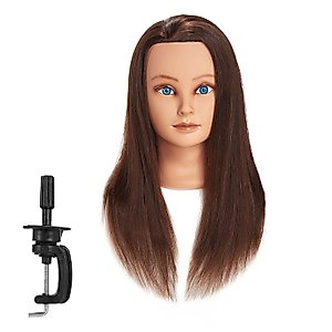Traininghead 20-22" 100% Human hair Mannequin head Training Head Cosmetology Manikin Head Doll Head with free Clamp …