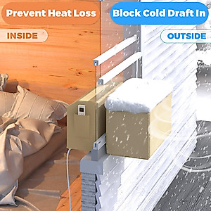 Forestchill 2 Pcs Window Air Conditioner Cover for U-shaped Window AC Unit, Upgraded Insulated Outdoor & Indoor Window AC Covers Set, Full Coverage and Weatherproof for Winter