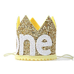 Baby's Sunshine Crown for 1st birthday -  First Birthday for You Are My Sunshine Crown,Birthday Get Together for Decorations,Photo Props for Birthday Party,Birthday Souvenir Gifts（Golden）