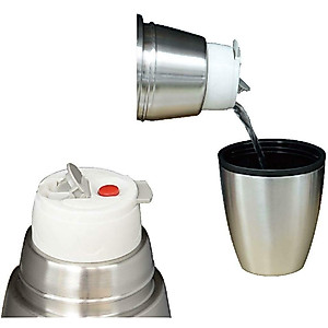 Ovente Stainless Steel Double Walled Vacuum Insulated Mug 26 Ounce, BPA-Free Leak Free and Spill Proof with Removable Cup, Portable Easy Travel and Clean Perfect for Hot or Cold Drinks, Silver TSA26S