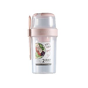 MANMAOHE 25.7oz Keep Fit Salad Meal Shaker Cup Fresh Salad Cup with Fork and Salad Dressing Holder Portable Fruit Vegetable Salad Cups Container for Work Travel Picnic