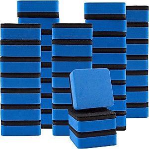 EAONE 40 Pack Dry Erase Erasers, Magnetic Whiteboard Erasers Mini Dry Eraser Chalkboard Cleansers Bulk for Kids Classroom, Home and Office School Supplies (Blue, 1.97 x 1.97 inch)