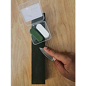 AMZSHARK 2 OZ Polishing & Cutting Compound Fine Green White Buffing Compound Leather Strop Sharpening Stropping Compounds Polishing Wax
