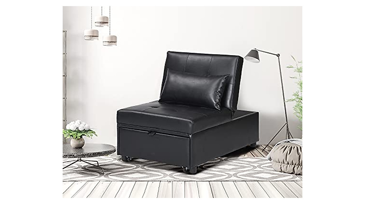 4 in 1 Convertible Sleeper Chair Bed for Small Spaces
