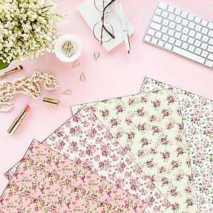 Whaline 12Pcs Spring Cotton Fabric Bundles 18 x 22 Inch Floral Quilting Fabric Patchwork Flower Pattern Precut Fat Quarters for Spring Birthday Sewing DIY Crafts Handmade Clothing